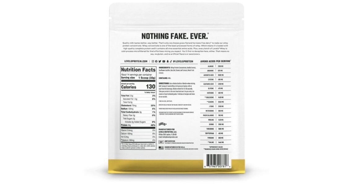Levels Grass Fed Whey Protein – Pure, Clean Nutrition